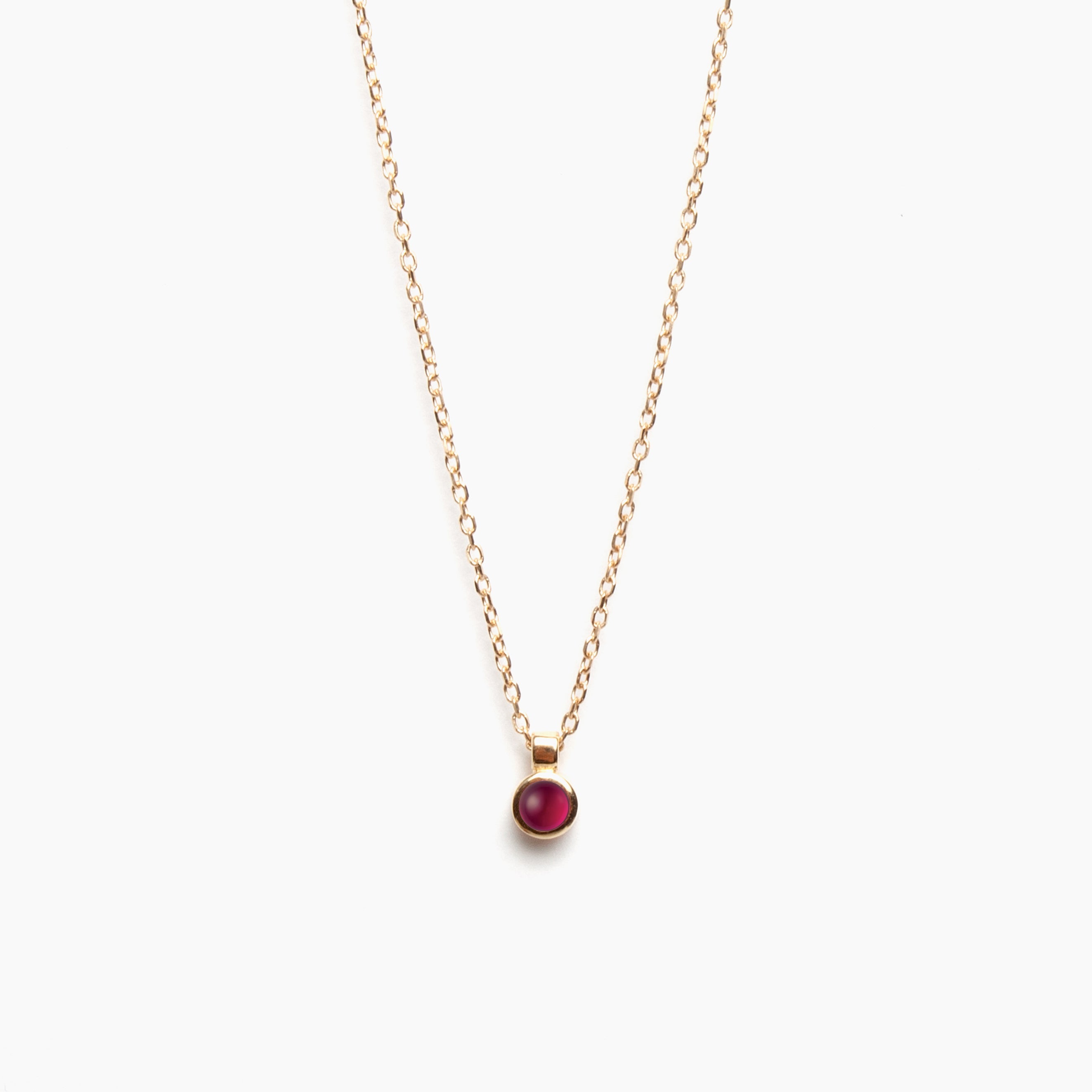 Ruby Bezel Necklace