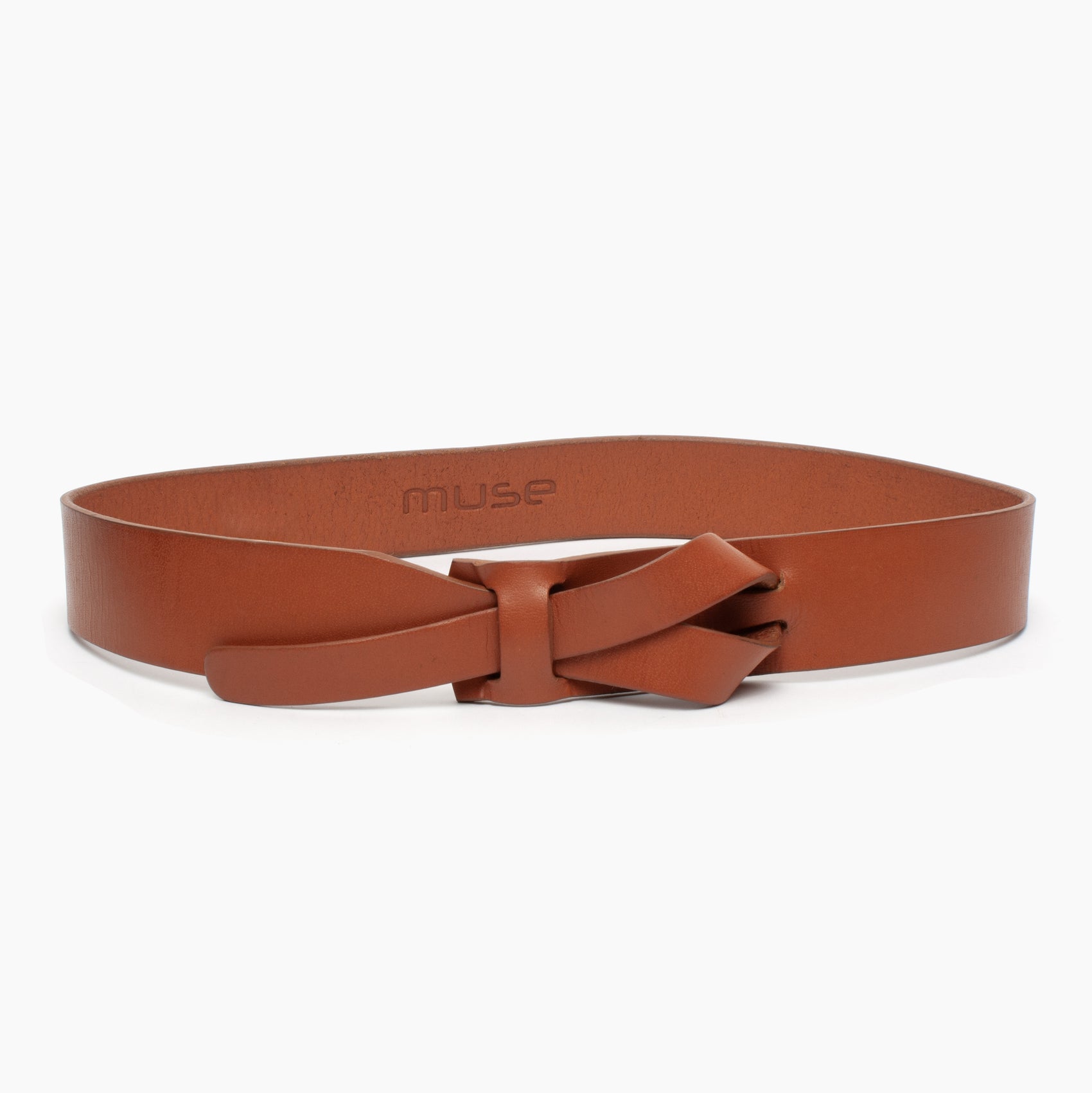 Muse Simple Camel Leather Belt | Buckleless | Betsy & Iya