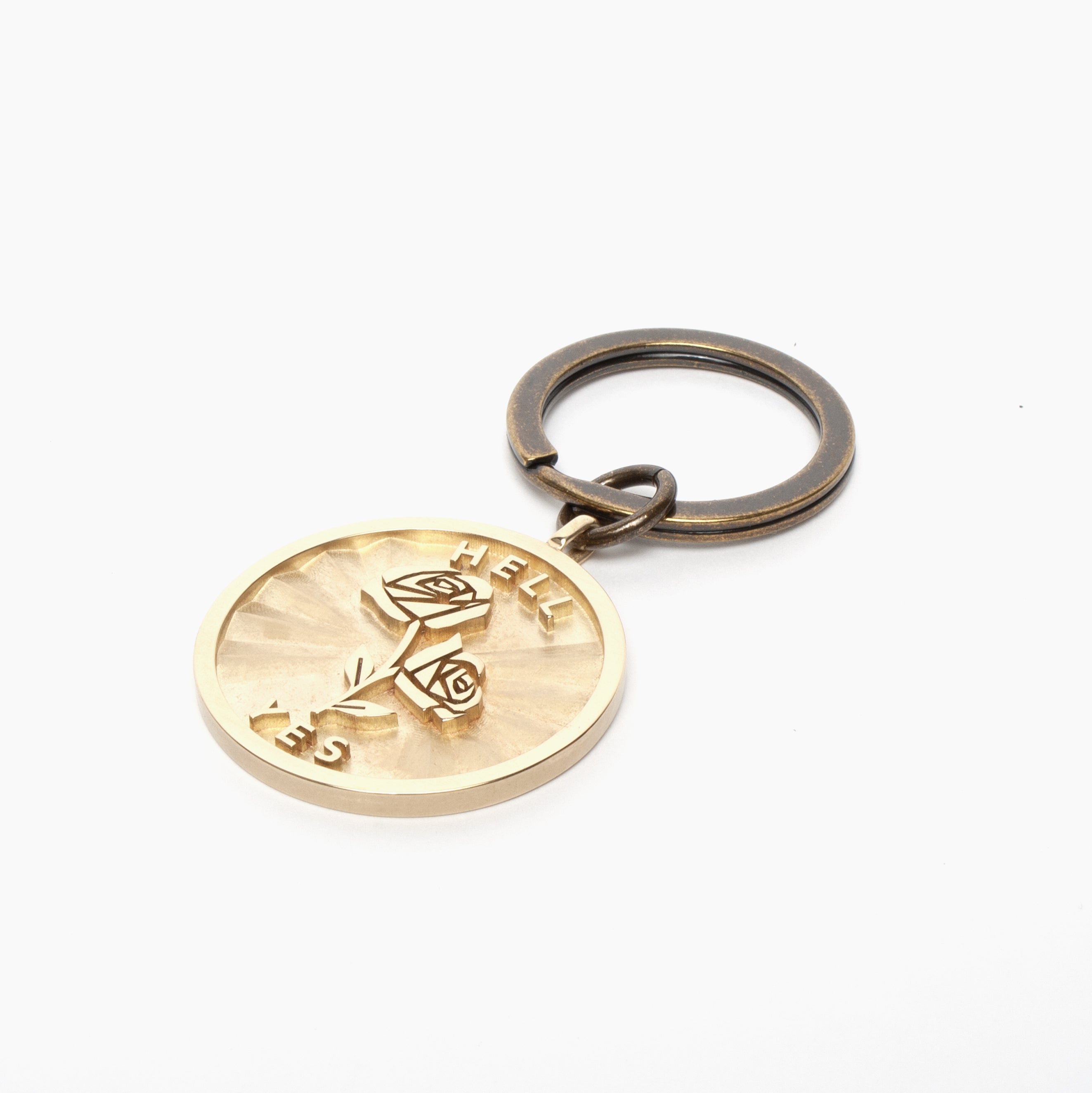 Rose + Hell Yes keychain