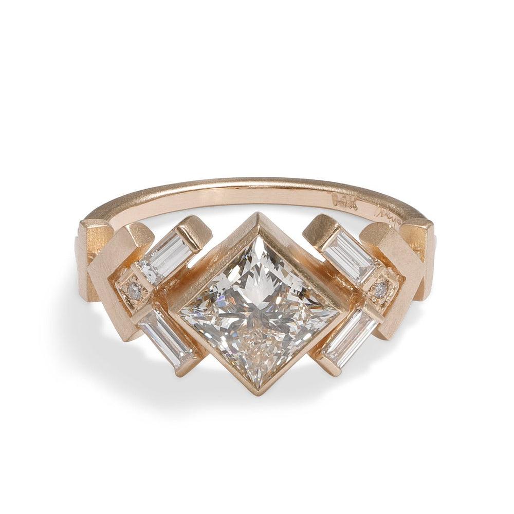 Uro Ring | 14k Gold with Lab-Grown Diamond | Geometric Design