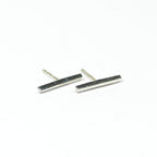 Upper Metal Class Faceted Bar Stud Earrings